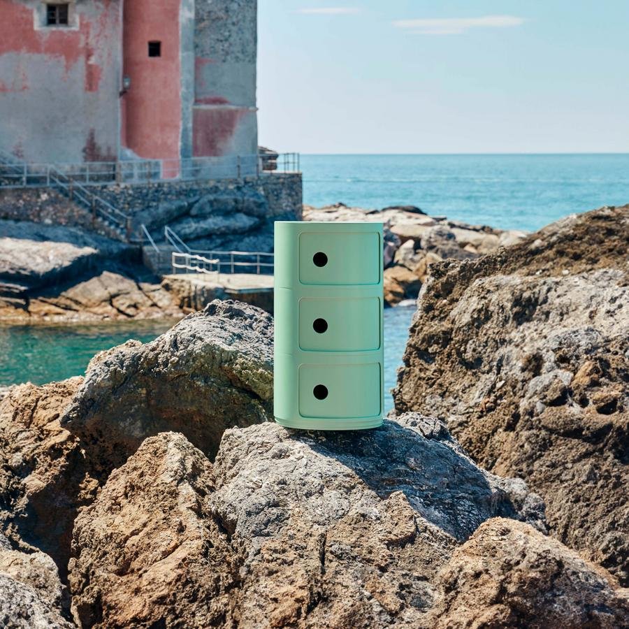 Componibili Bio rund 3 Fächer | Kartell | Beistell- & Rollcontainer ...