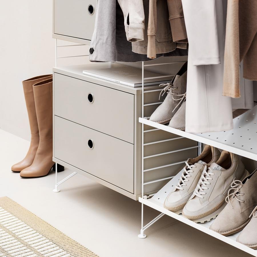 String System Schubladenelement, 78 x 30 cm, Walnussfurnier | String | Wandregale ...