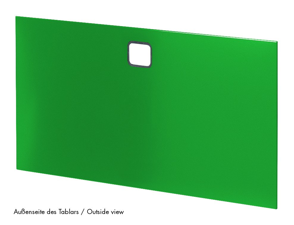 USM Haller Tablar mit Kabeldurchlass, 75 x 50 cm, USM grün, Oben mittig ...
