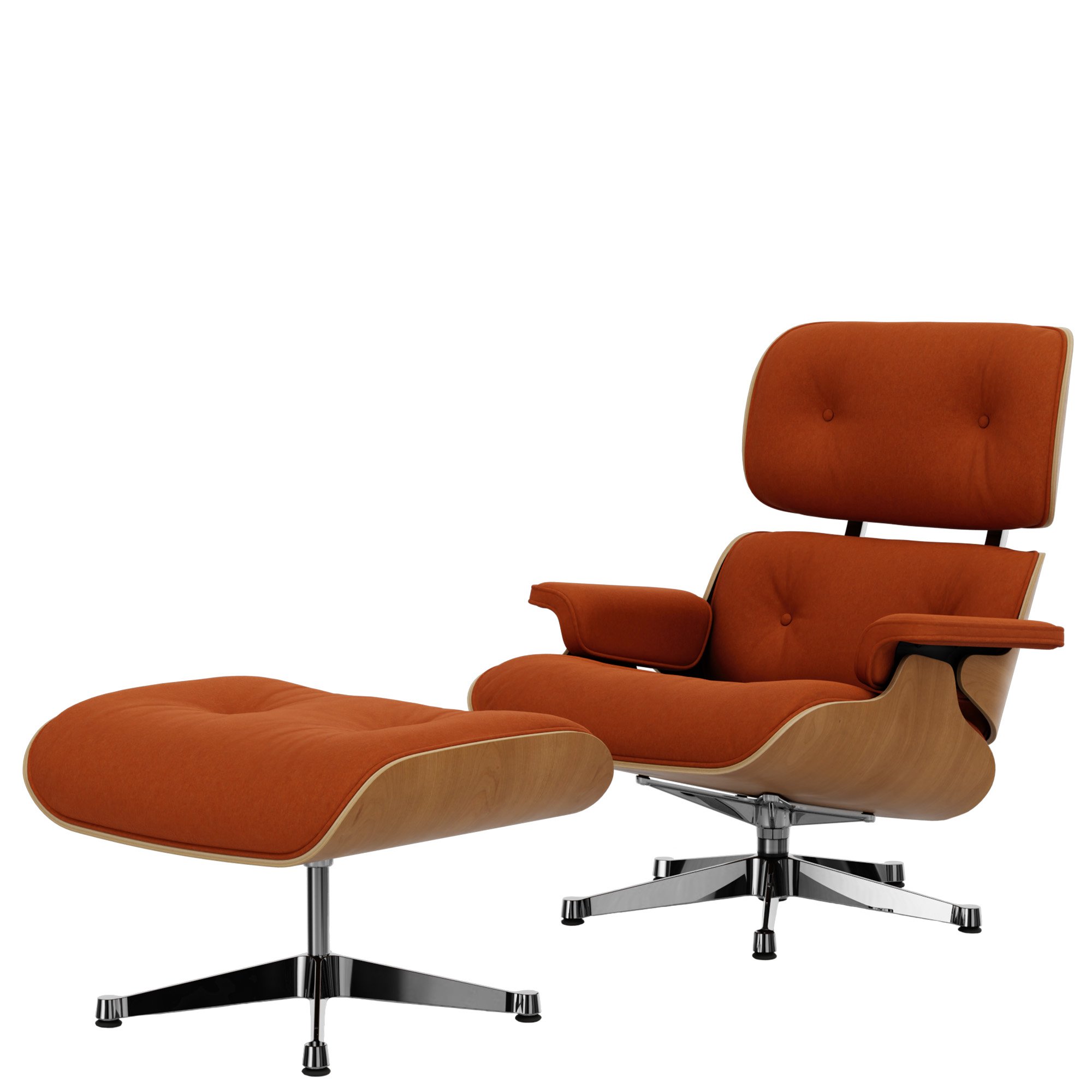 Eames Lounge Chair & Ottoman Calma, Kirsche natur, Calma, cognac, 89 cm ...