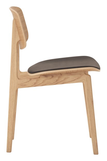 NY11 Dining Chair, Eiche natur - Leder Dunes dark brown | Norr11 ...
